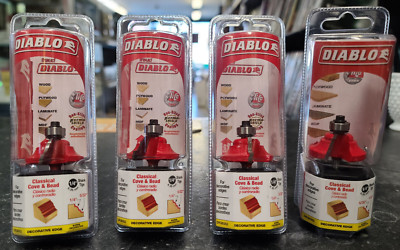 BRAND NEW - Diablo Classical Cove & Bead Bit, 1/4" Shank, DR38352 (Lot ...