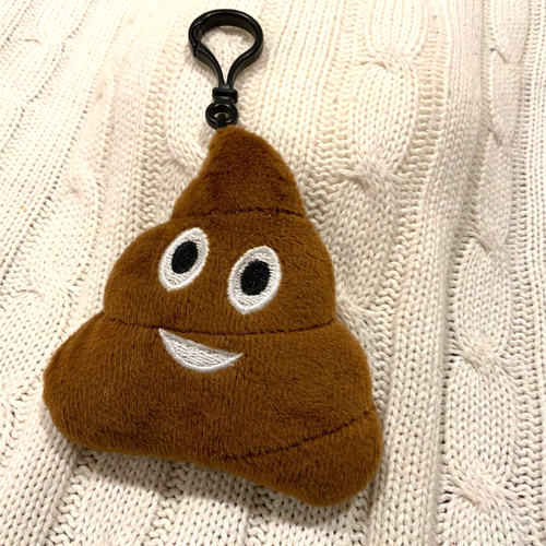 Brown Poop Emoji Plush Keychain Charm Friendly Face Embroidered 3.75” H ...