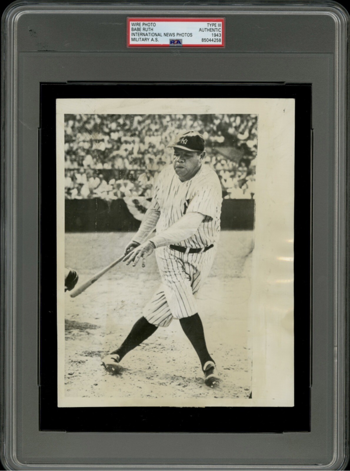 1943 BABE RUTH TYPE III ORIGINAL PHOTO RUTH’S MILITARY ALL-STARS VS ...