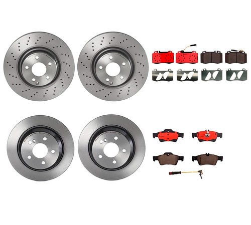 Brembo Front & Rear Full Brake Kit Disc Rotors Ceramic Pads Sensors For ...