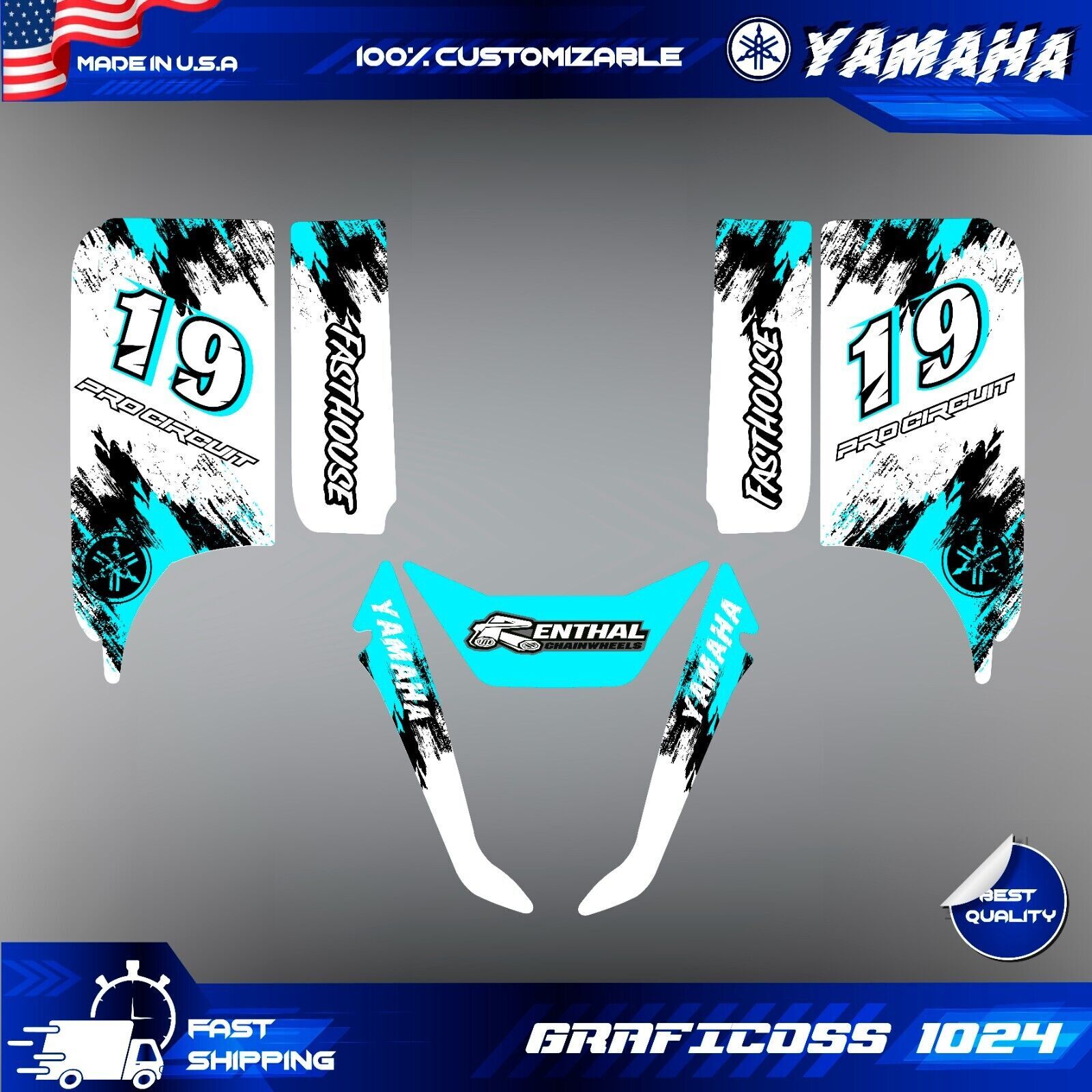 ATV Decals Sticker Graphics Kits For Yamaha Blaster 200 YFS200 1988 ...