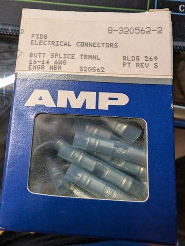 Box of 50 AMP / TE / Tyco 8-320562-2 Splice Butt Connectors 16-14 AWG ...