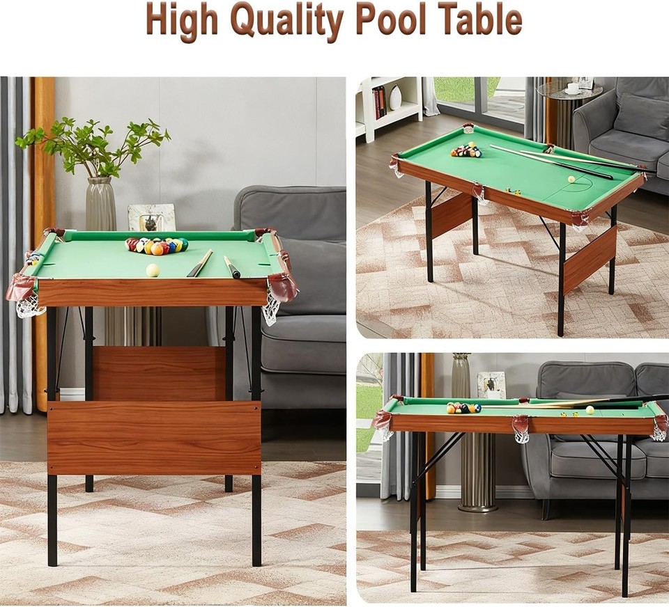 Foldable Billiard Table with 16 Balls and 2 Cues Indoor/Outdoor Mini ...