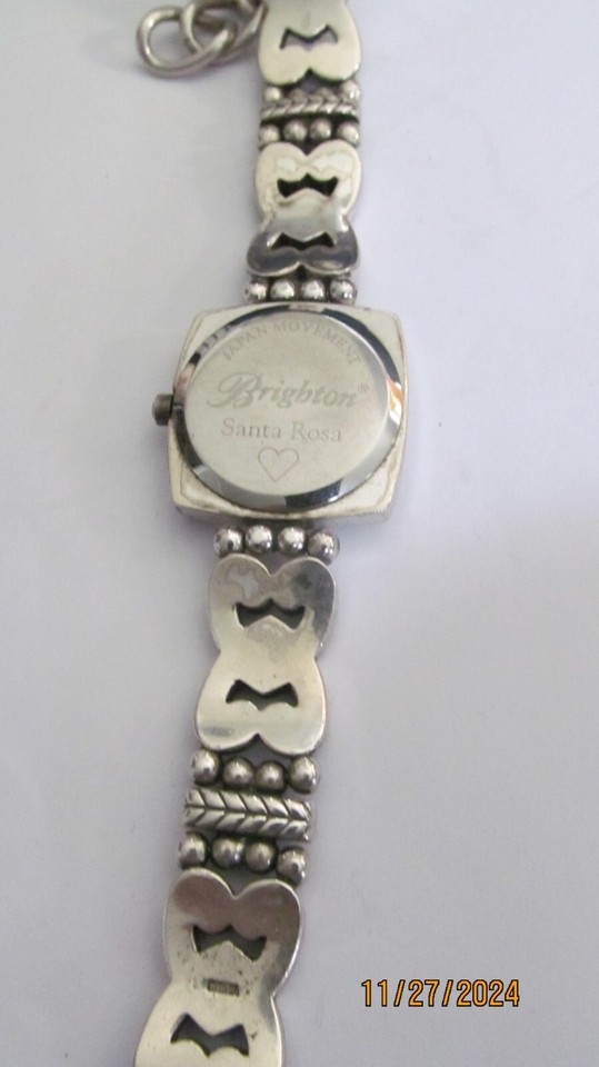 BRIGHTON ALL SILVER SANTA ROSA LADIES WATCH STAINLESS STEEL NEEDS ...