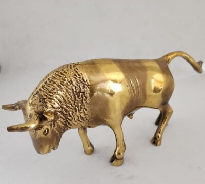Large Beautiful Bronze Bull Figure | eBay UK