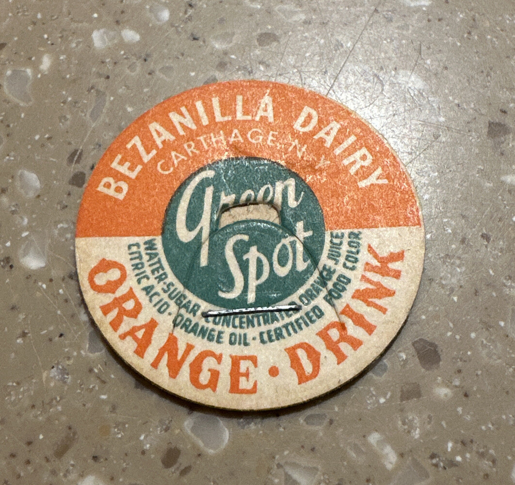 RARE Bezanilla Dairy Milk Bottle Cap Carthage New York Dairy Bottle NY ...