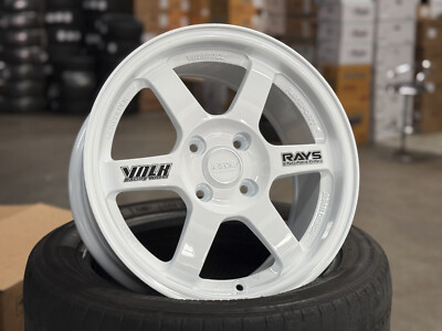 15x7 King RS TE37 OG Design 4x100 4 Wheel Set HONDA TOYOTA MAZDA White ...