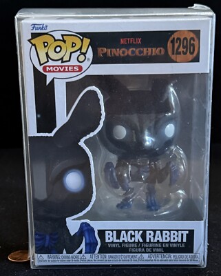 FUNKO POP! Movies - BLACK RABBIT #1296 + Pop Protector - PINOCCHIO | eBay