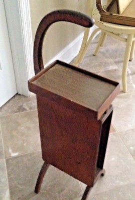 Antique Wood Wooden Telephone Stand Table with Space For Directory or ...