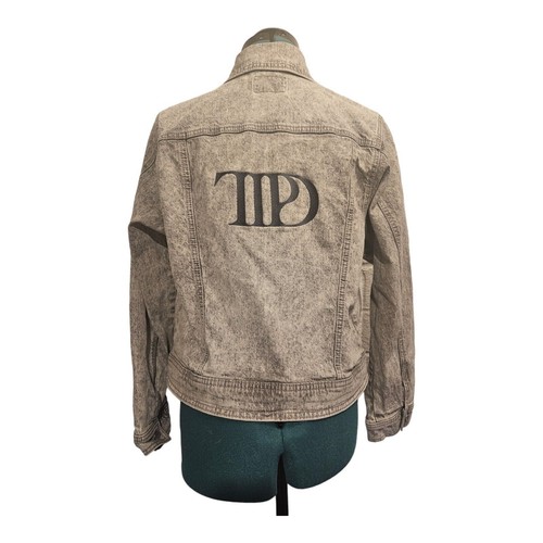 Gray grey Custom Embroidered Denim Jean Jacket Taylor Swift TTPD Womens ...