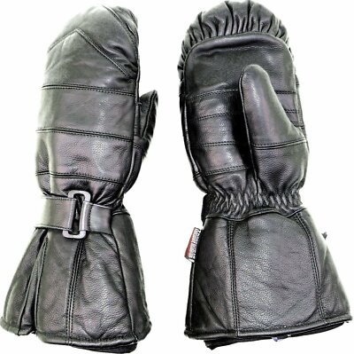 Premium Leather Snowmobile Mittens Gauntlet Snow Ski Cold Weather | eBay