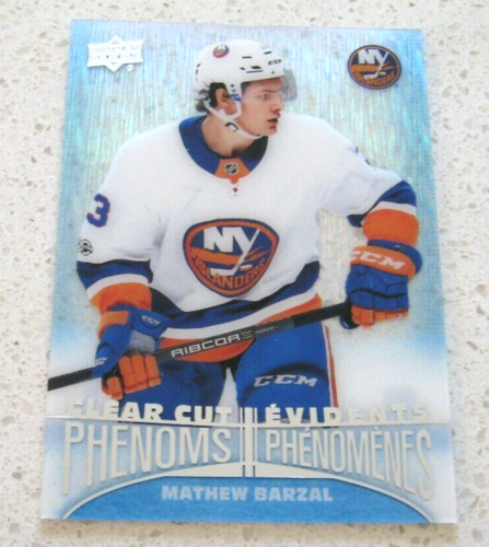 Mathew Barzal 2018-19 Tim Hortons #CC-3 CLEAR CUT PHENOMS hockey cards ...
