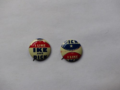 1952 1956 Vintage "I Like IKE and DICK" Political 7/8" Diameter 2 Error ...