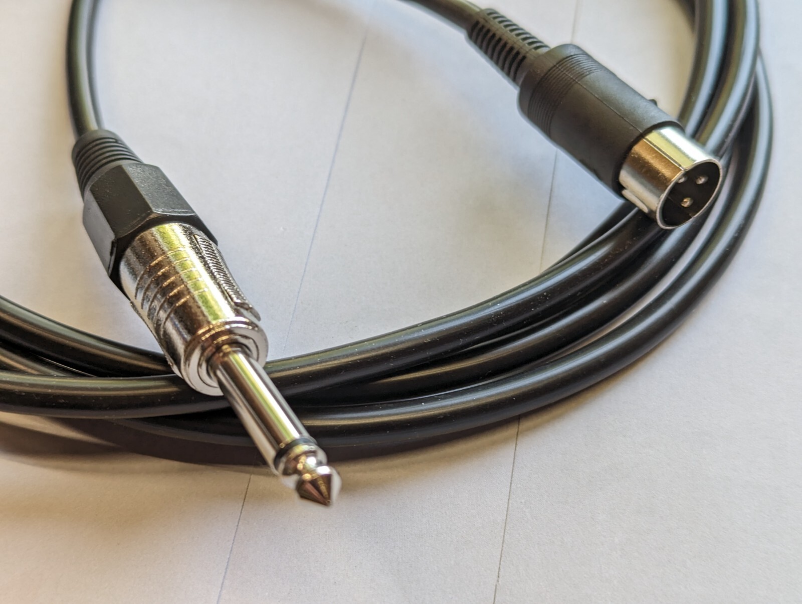 Audio connection cable 1.5 m 3-pin Din plug 6.35 mm mono jack 250100 ...