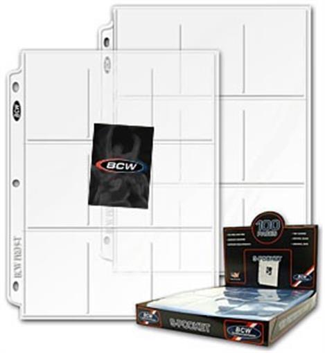 1000 BCW Card Album Pages 9 Pockets For 3 Rings Binders Clear Acid Free ...