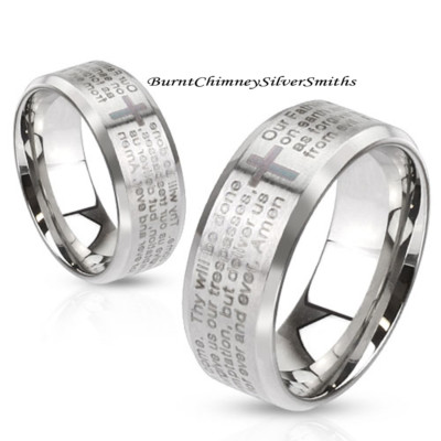 Laser Engraved Religious Stainless Steel Ring With Lord's Prayer 2769 ...