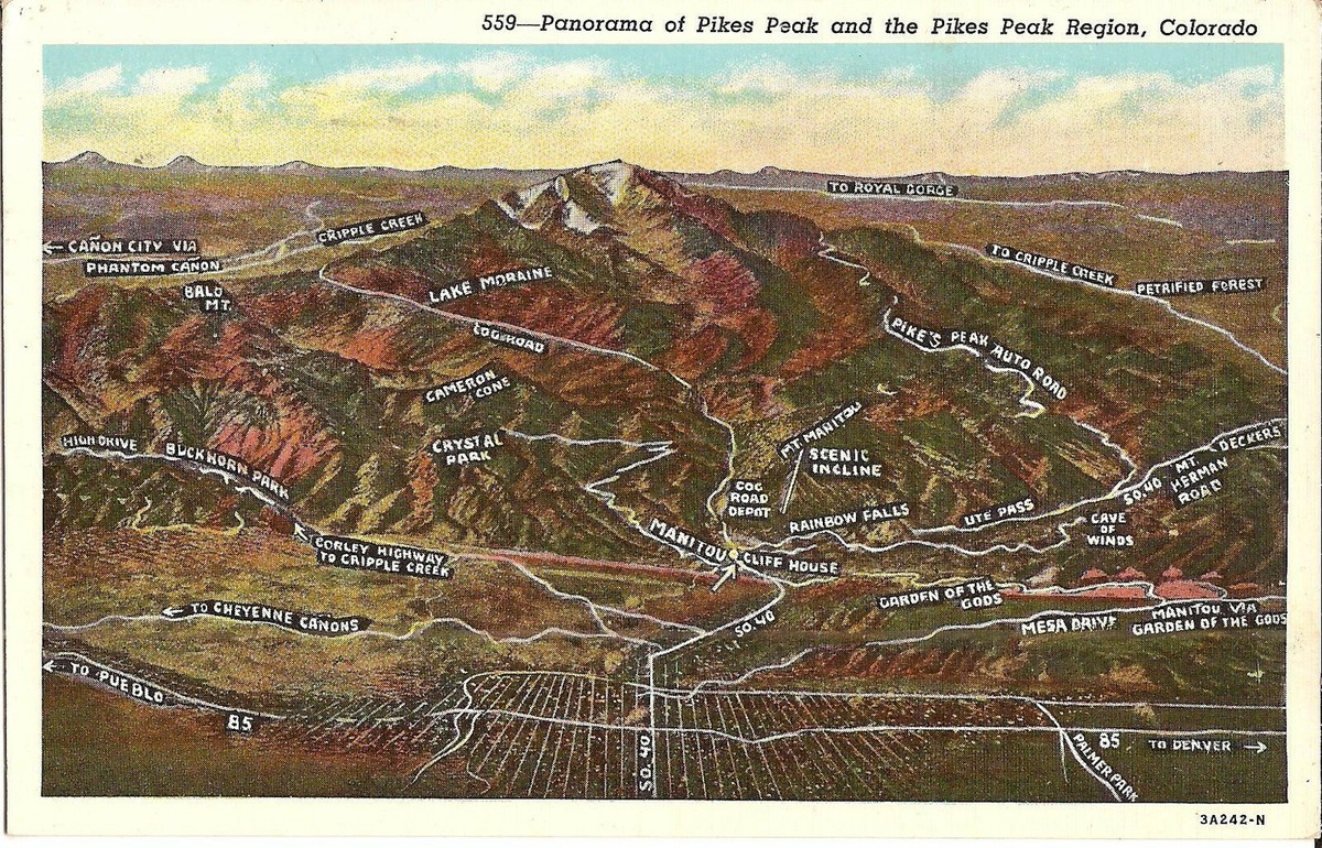 Physische Karte Des Pikes Peak