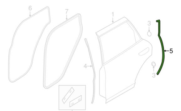 Porsche OEM 11-17 Cayenne Rear Door-rear Seal Right 95853376202 for ...
