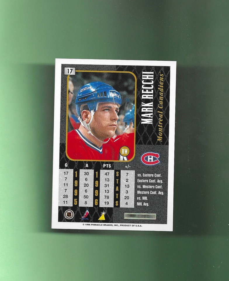 96-97 Pinnacle Summit FOIL Card # 17 MARK RECCHI MONTREAL CANADIENS ...