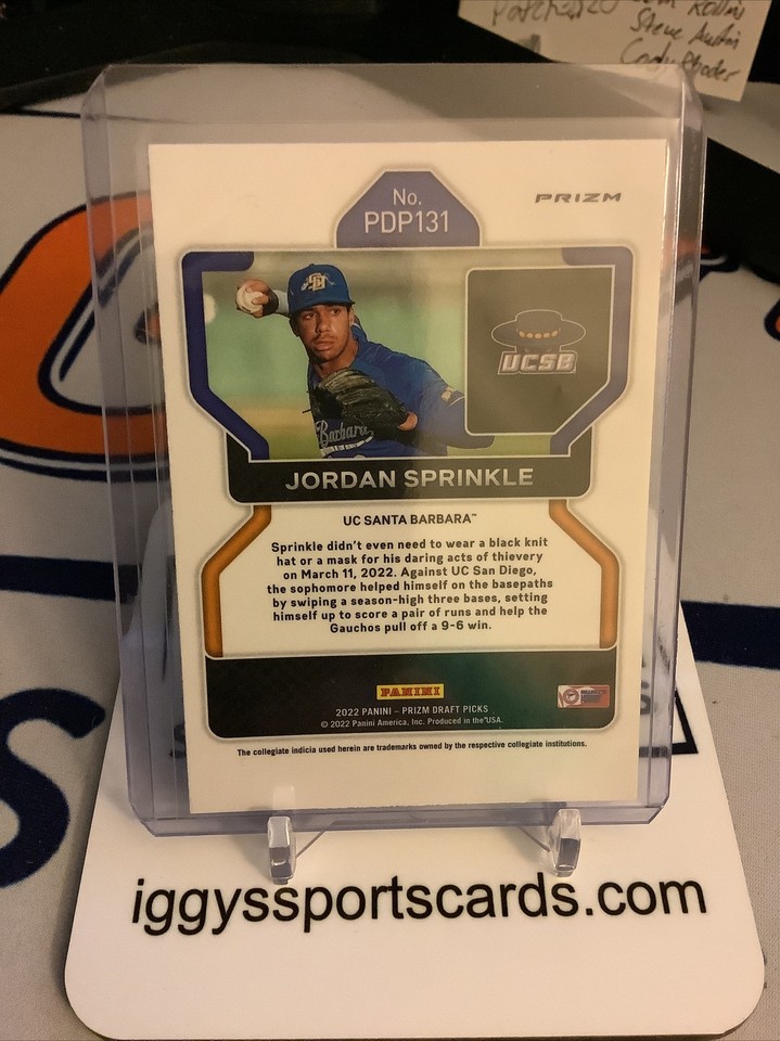 Jordan Sprinkle RED PRIZM - 2022 Panini Prizm Draft Picks Baseball | eBay