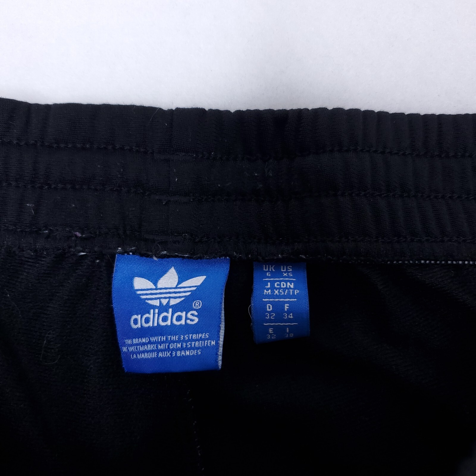 Adidas Stitch-Crease Trefoil Track Pants Black 3-Stripe Size XS Taper ...