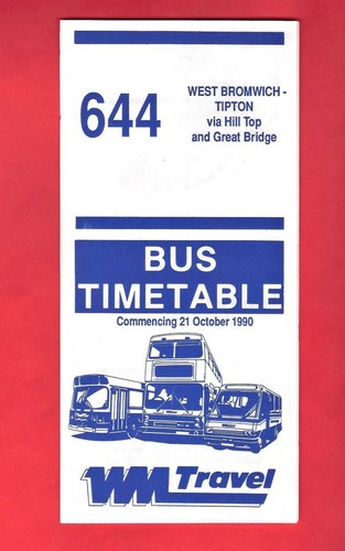 West Midlands Travel Bus Timetable - 644: West Bromwich to Tipton ...