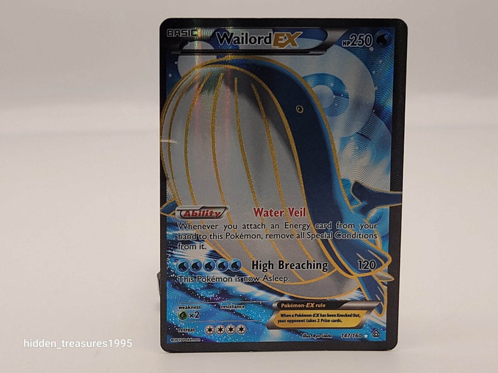 Pokemon Wailord EX 147/160 Full Art Ultra Rare Holo XY Primal Clash ...