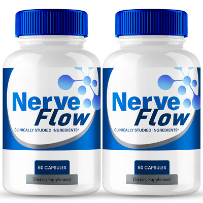 (2 Pack) Nerve Flow for Neuropathy Capsules, NerveFlow Nerve Health ...