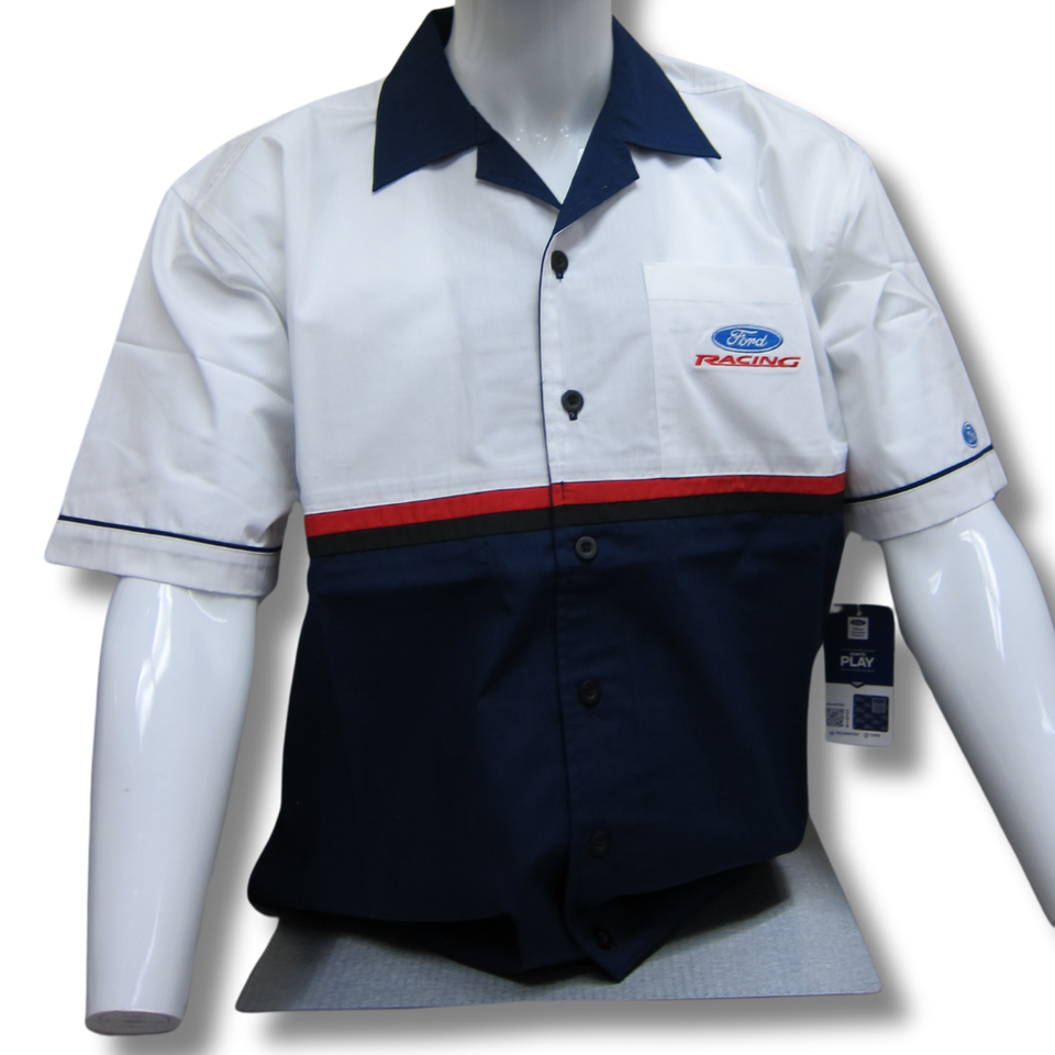 Ford Racing Pit Mechanic Button Down Work Crew Shirt Official Licensed ...