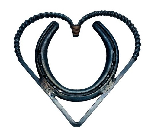 St. Croix Forge Horseshoe Heart Trivet Hand Forged Iron Blacksmith Art ...
