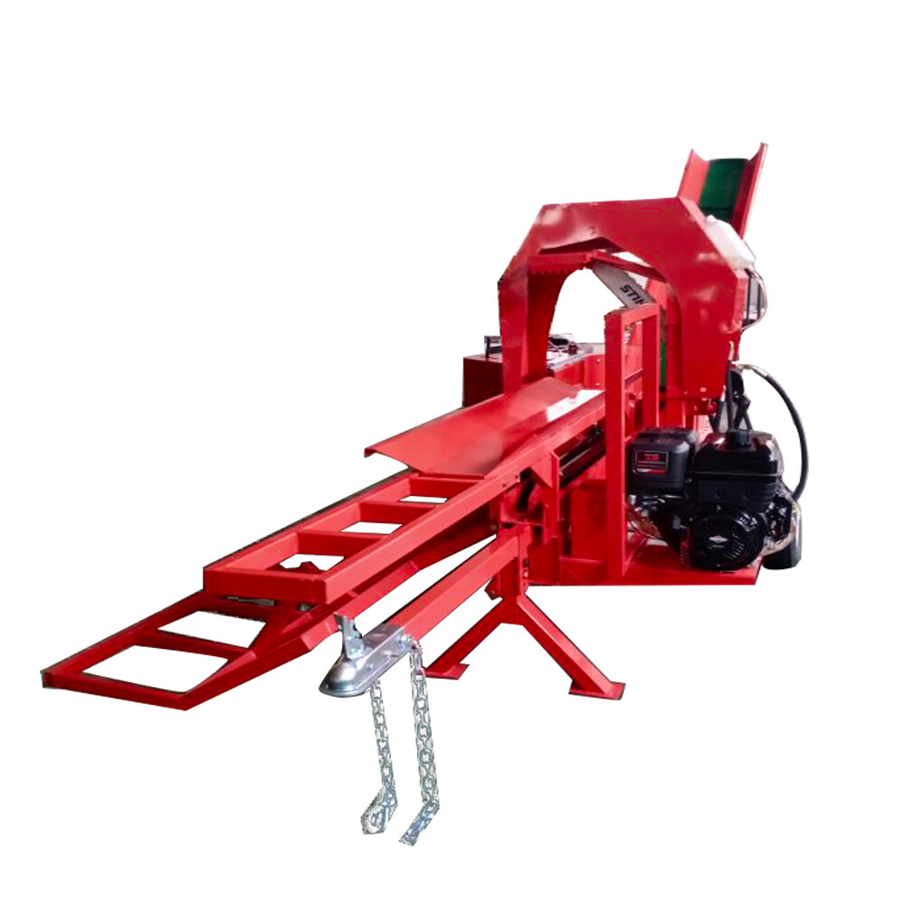 40T Firewood Processor 27HP Hydraulically Log Splitter 118" Conveyor ...