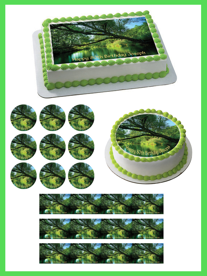 Nature - River Background - Edible Cake Topper OR Cupcake Topper, Decor ...