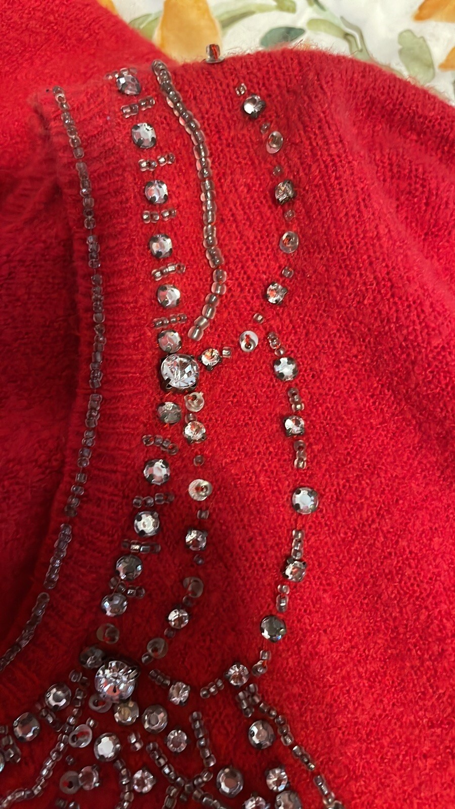 Moda International Red Sweater with Rhinestones Size L Brand new | eBay