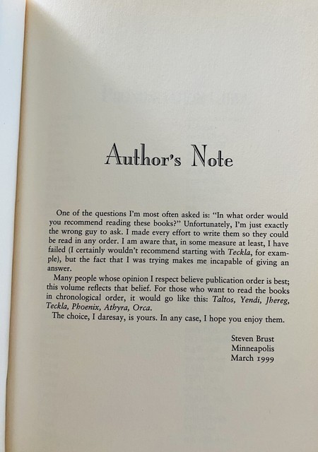 The Book of Jhereg by Steven Brust Hardcover First Three Vlad Taltos ...