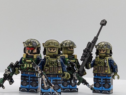 Custom Printed LEGO Minifigure (4x) Urban Plain-clothes Paramilitary ...