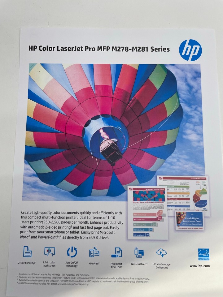 HP Color LaserJet Pro MFP M281cdw WIFI Printer (NO TONER) PAGE COUNT ...