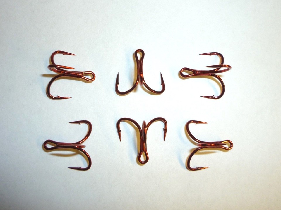 25 Mustad KVD-Elite RED Triple-Grip 1X Treble Hooks Size 8 TG76NP-RB ...