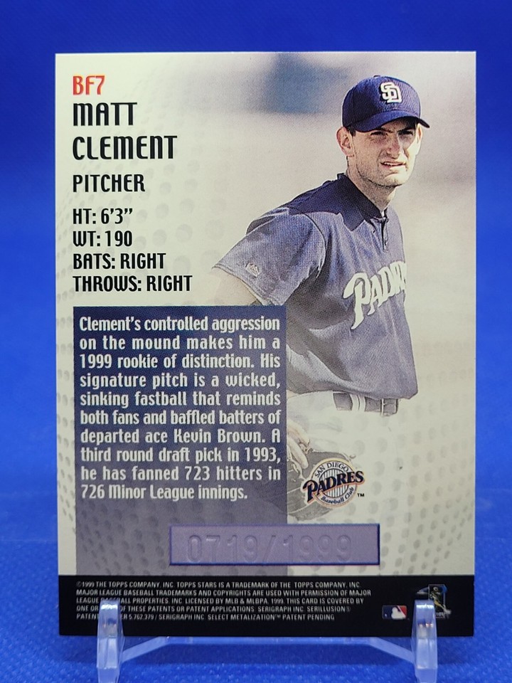 1999 Topps Stars Bright Futures /1999 Matt Clement #BF7 | eBay