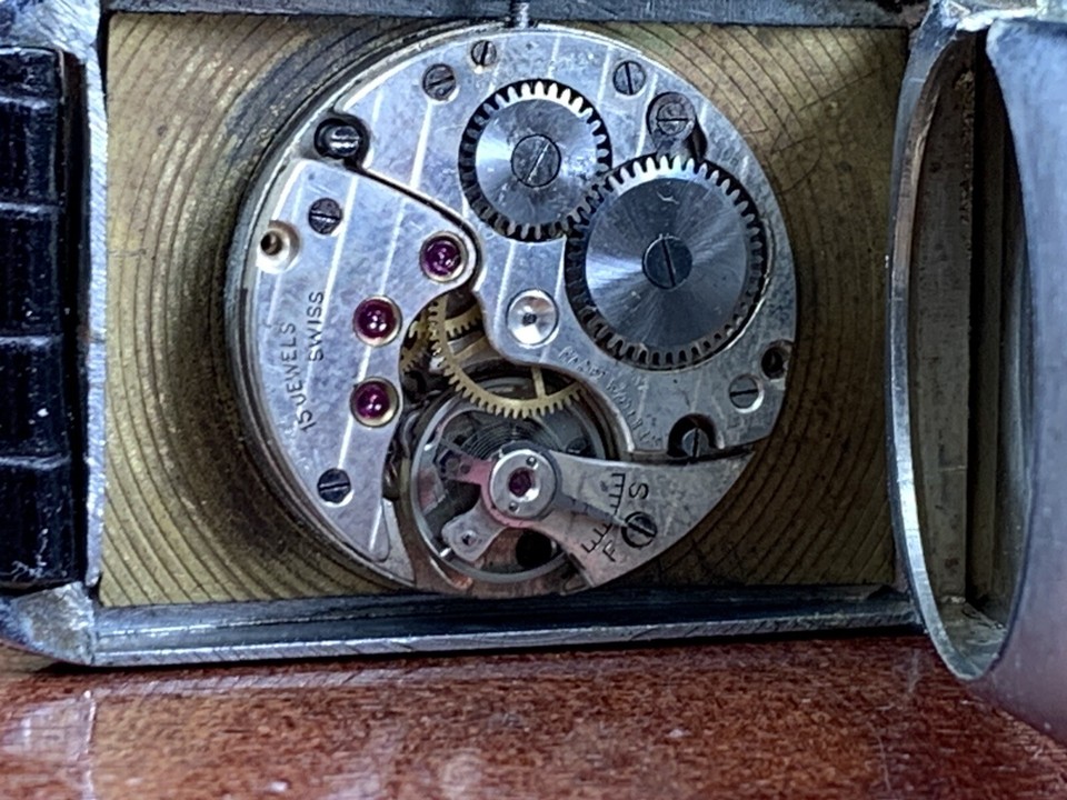 1920 SWISS SOLOMAX Large Watch KEEPS TIME Black Exploding #Dial w/WILD ...