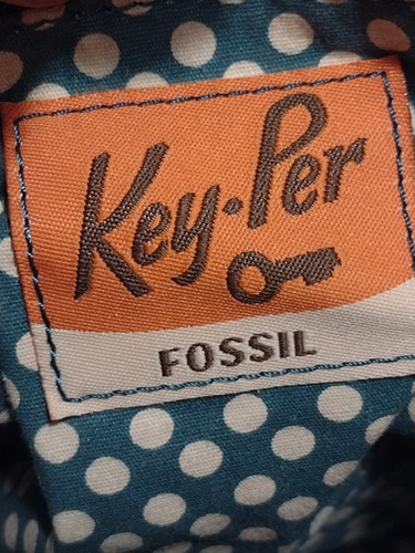 Fossil Key-Per Purse Shoulder Bag Tote Coated Canvas Orange Blossom w ...