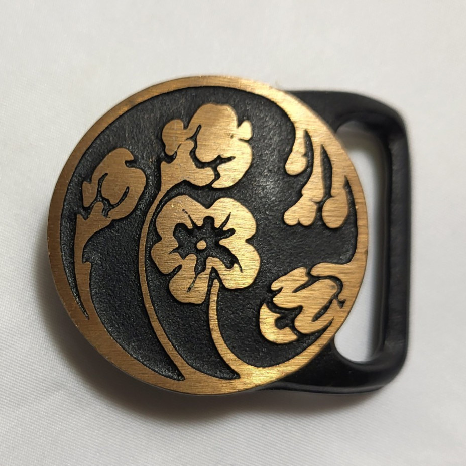 Tech Ether "Poppy" Solid Brass Vintage 1970s Belt Buc… - Gem