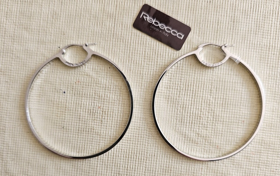 REBECCA Italy NWT WG Bronze Hoop Earrings | eBay