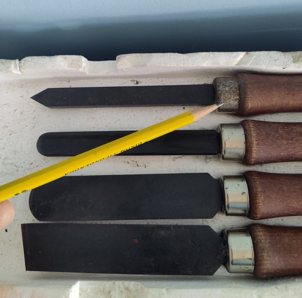 VTG Craftsman High Speed Steel Lathe Wood Turning Chisel Set 4 Piece ...