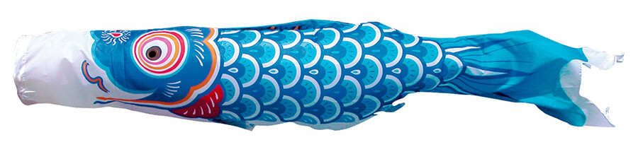 Koi Nobori Windsock 79" 2m YU-zen Blue NYLON Carp Fish Kite Flag, Made ...