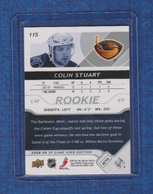2008-09 SP Game Used Hockey Rookie 584 /999 # 115 Colin Stewart | eBay.de