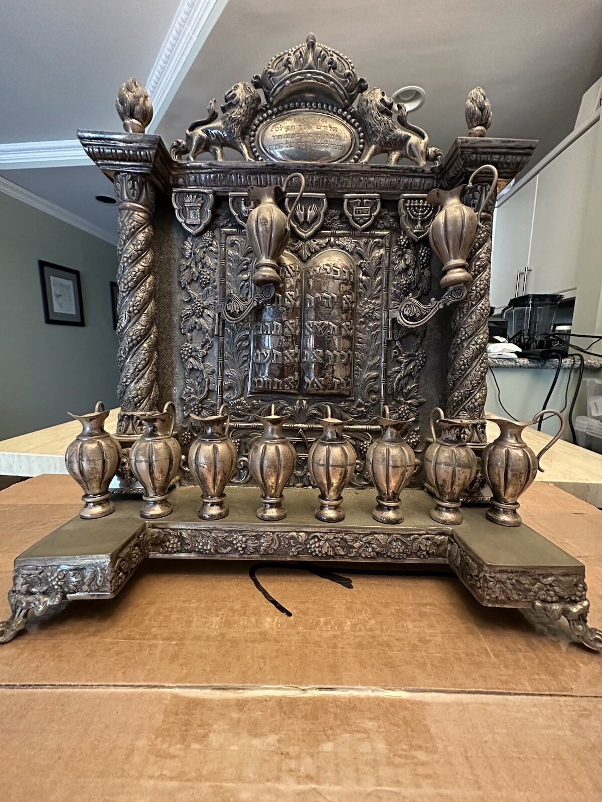 Antique Massive Hanukkah Menorah Judaica Museum Level | eBay