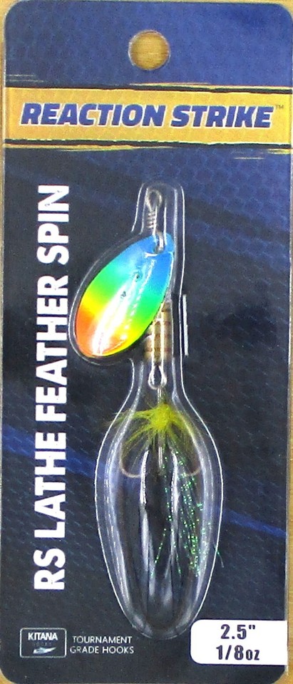 (6) Reaction Strike 2 1/2" Lathe Feather Spin 1/8 Oz Rainbow Blade ...