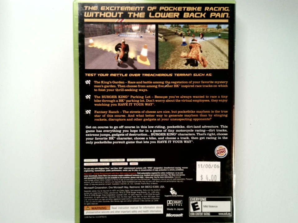 PocketBike Racer (Microsoft Xbox, 2006) Burger King | eBay