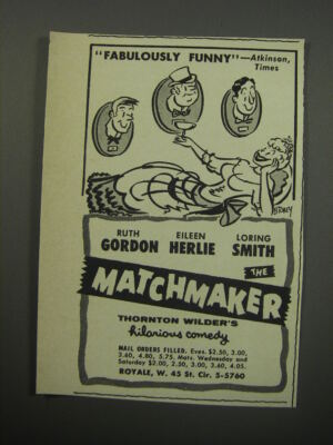 1955 Matchmaker Play Ad - Fabulously Funny - Atkinson, Times | eBay