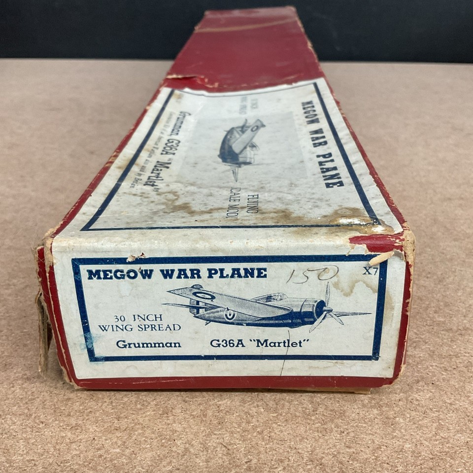 Vintage Megow War Plane Grumman G36A Martlet Kit No. X7 Wooden Model ...